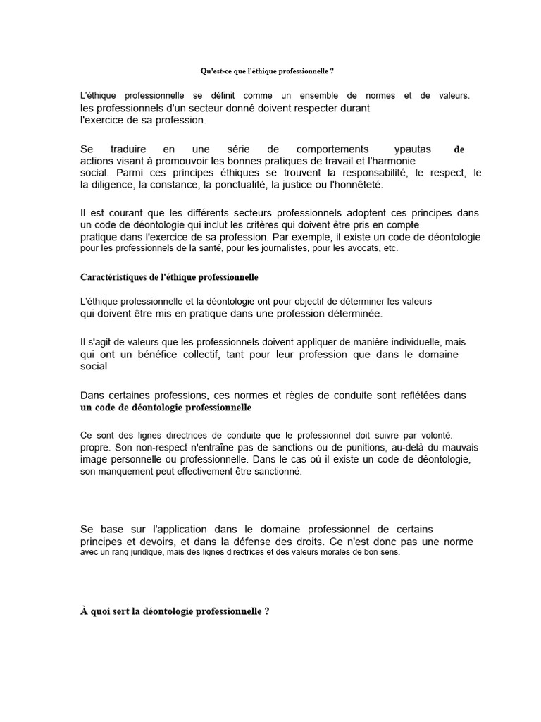 Comprendre l'éthique professionnelle | PDF | Avocat