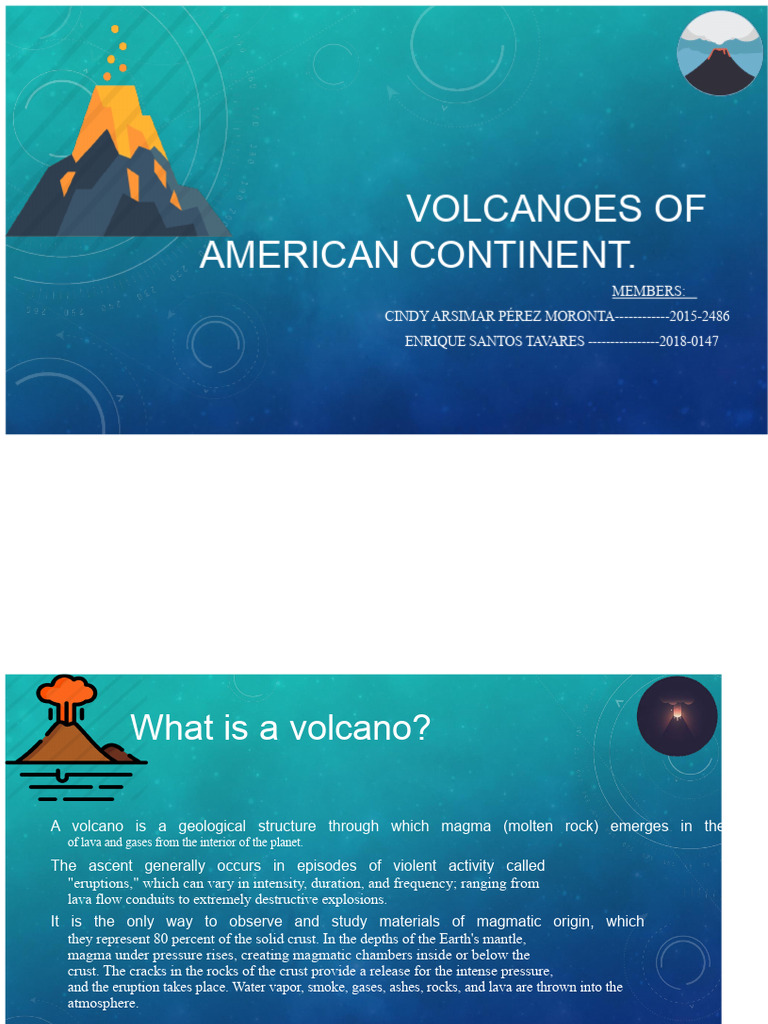 Volcanoes of the American Continent | PDF | Volcano | Magma