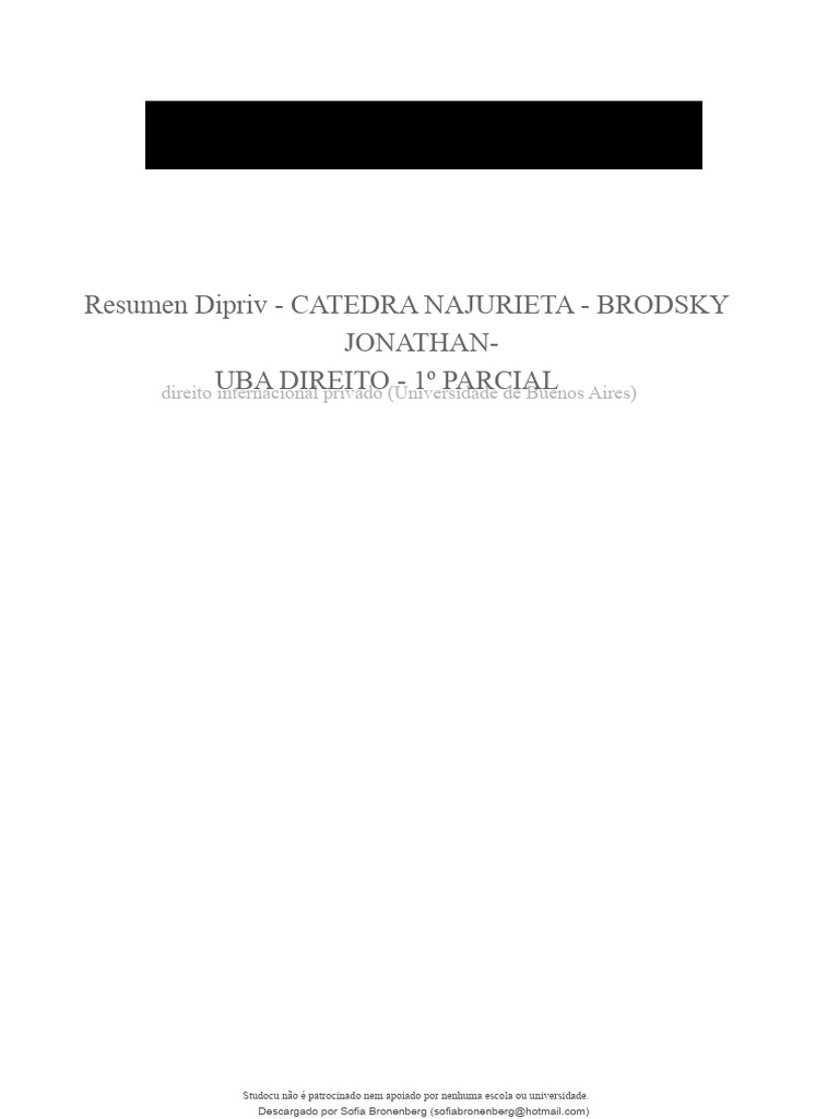 Resumo Dipriv Cátedra Najurieta Brodsky Jonathan Uba Direito 1º Parcial ...
