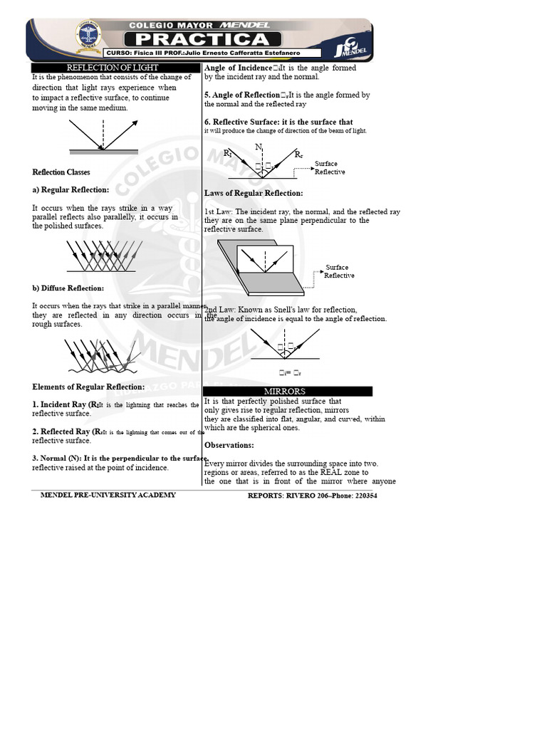 Flat Mirrors | PDF | Reflection (Physics) | Mirror