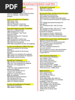 SAP PM Module Transaction Codes Guide | PDF | Computing | Software ...