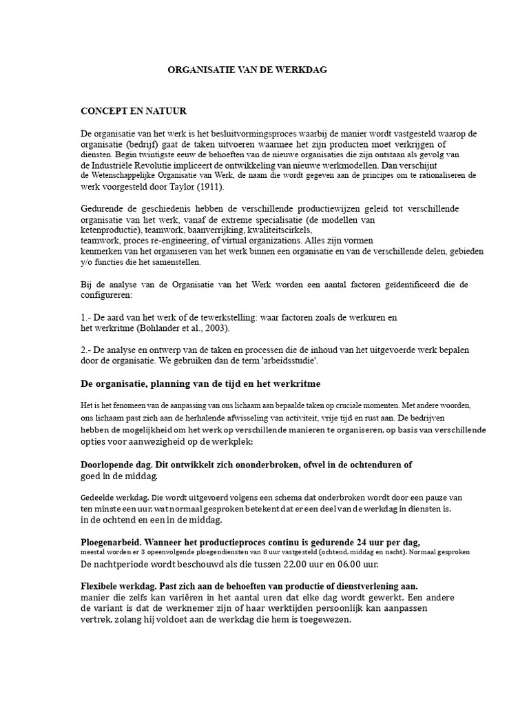 Organisatie Van de Werkdag 2021 | PDF