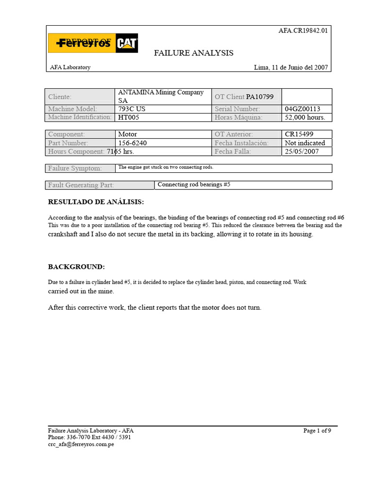 AFA Motor Arm CAT - Case | PDF | Vehicle Parts | Machines
