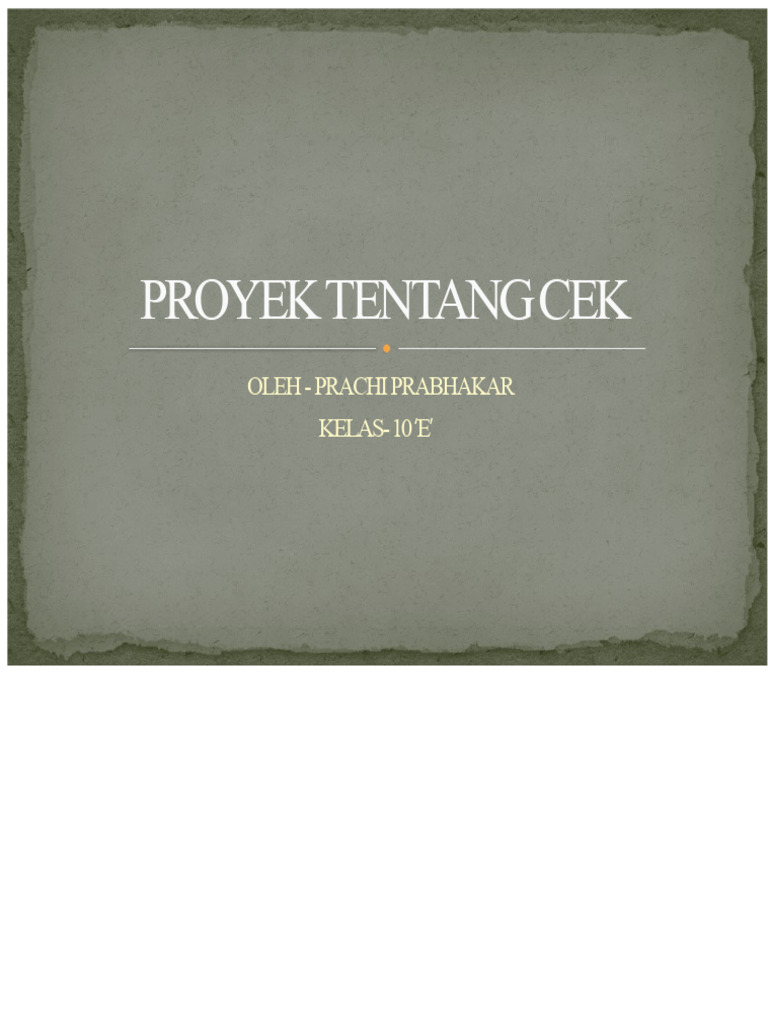 Panduan Lengkap Tentang Cek | PDF