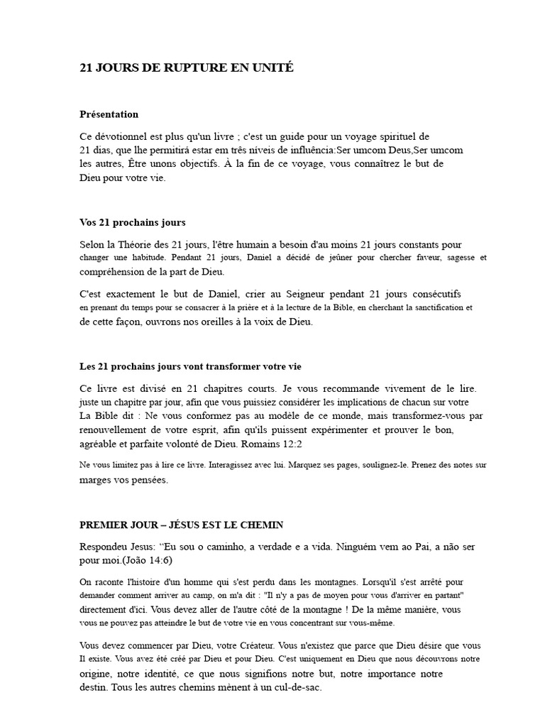 21 Jours pour Renouer avec Dieu | PDF | Miséricorde | Église chrétienne