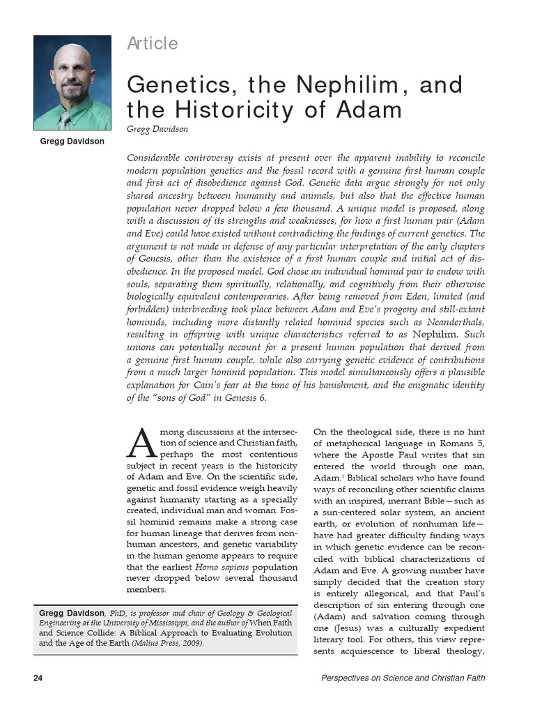 Genetics The Nephilim and The Historicit | PDF | Mitochondrial Dna | Adam