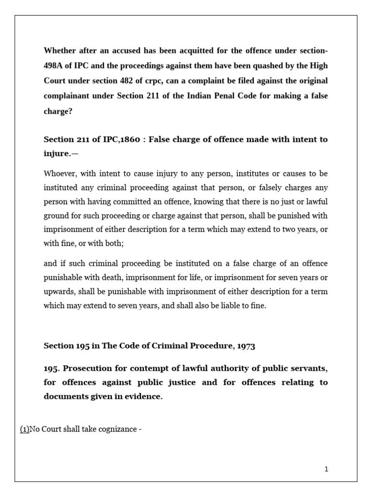 211 Ipc | PDF | Legal Procedure | Separation Of Powers