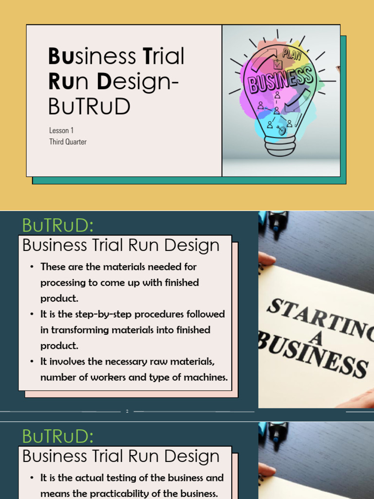 LESSON 1 BUTRUD Business Trial Run Design | PDF | Advertising | Sales