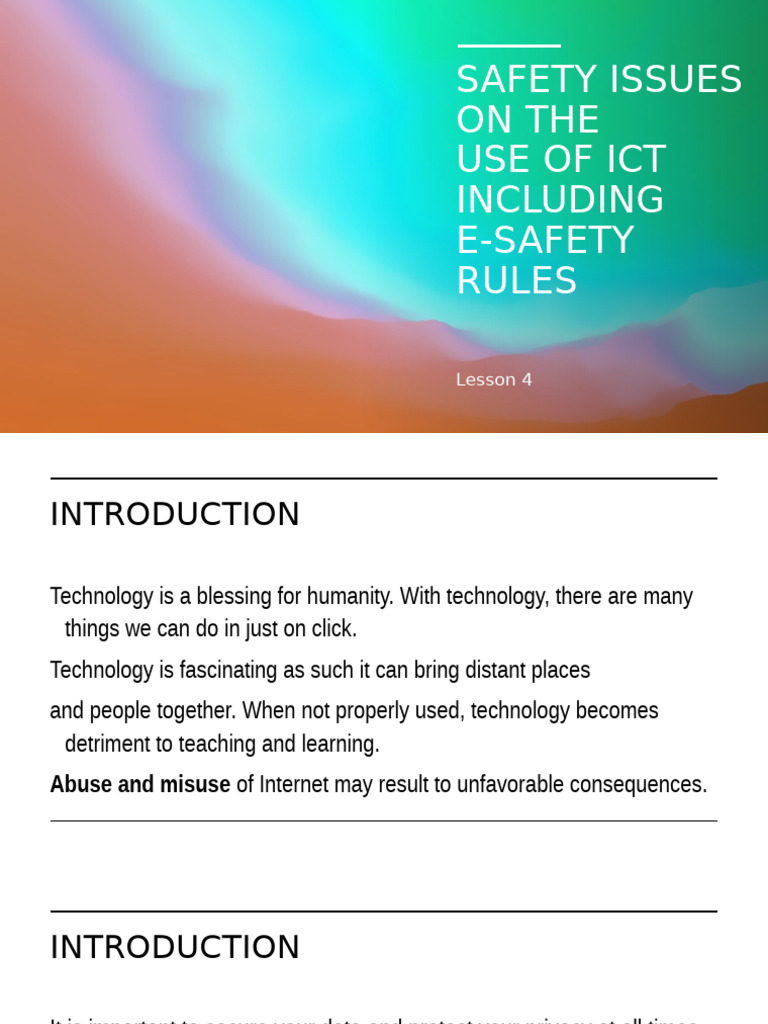 ICT Safety and E-Safety Guidelines | PDF | Educational Technology ...