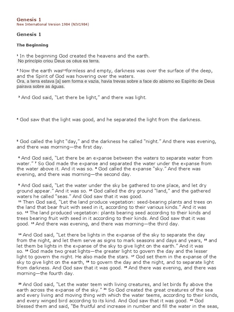 Genesis 1 | PDF | Genesis Creation Narrative | Sky
