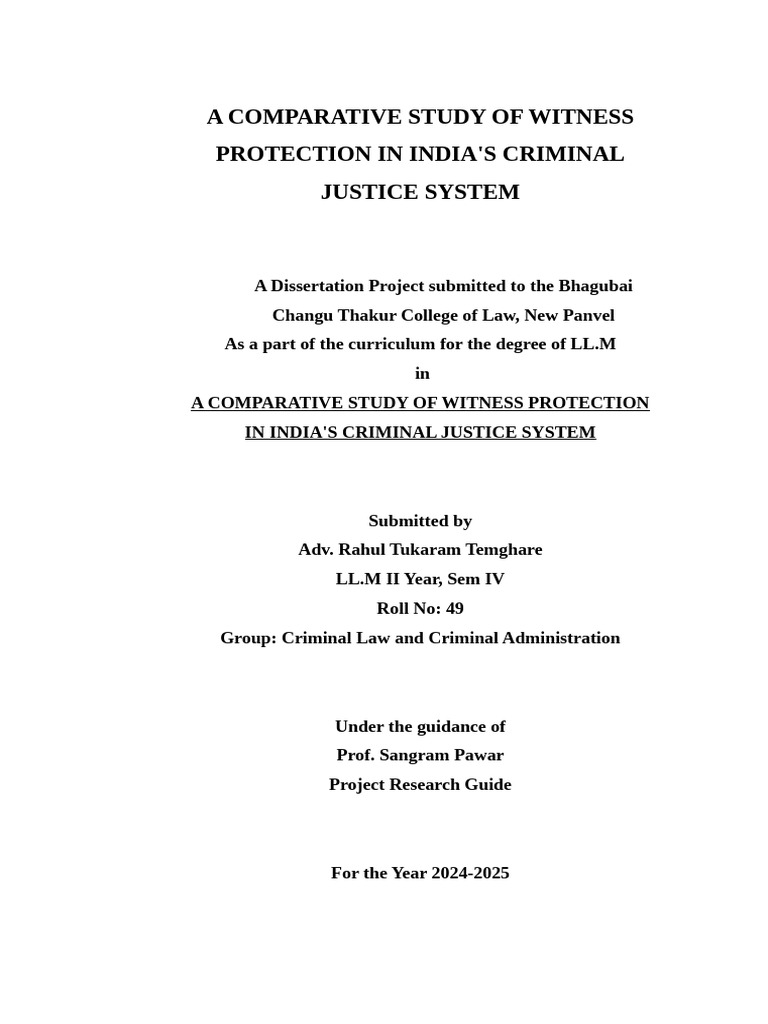 Witness Protection in India's Justice System | PDF | Witness | Crimes