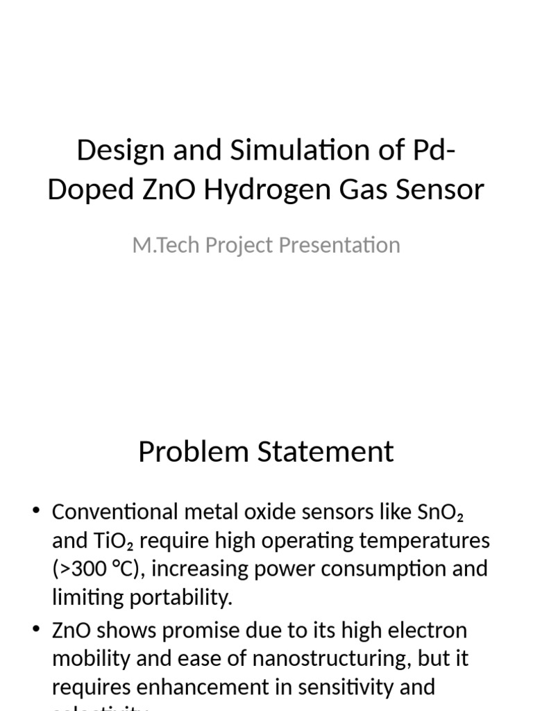 PD ZnO H2 Sensor Presentation | PDF | Zinc Oxide | Atoms