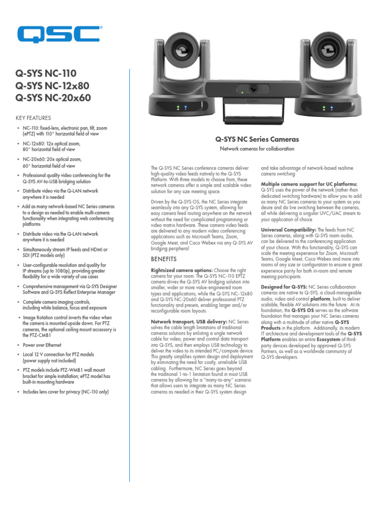 Qsys Ncseries Specs 4dae7b764b | PDF | Camera | Usb