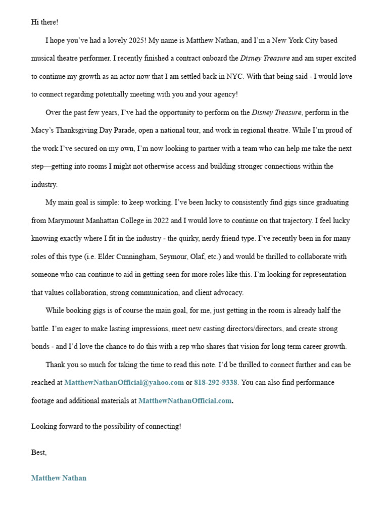 Cover Letter - Matthew Nathan | PDF