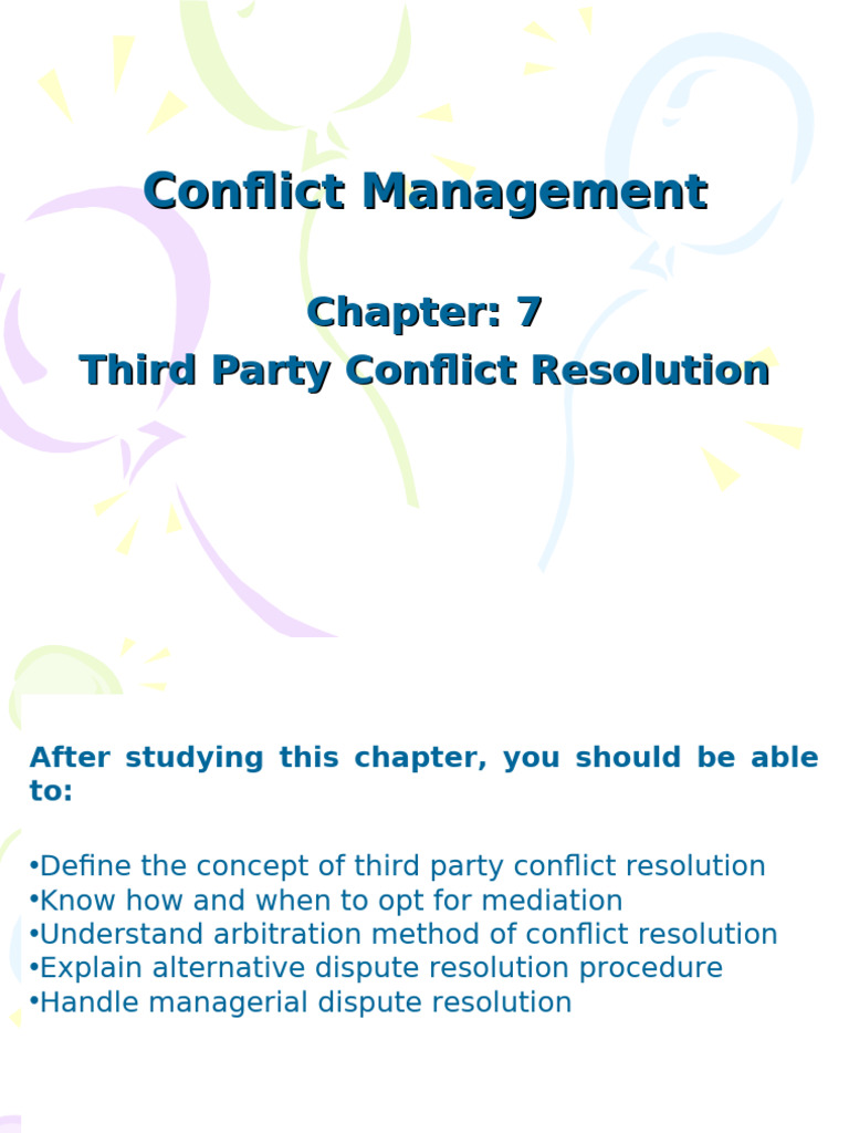 Third Party Conflict Resolution Strategies | PDF | Mediation ...