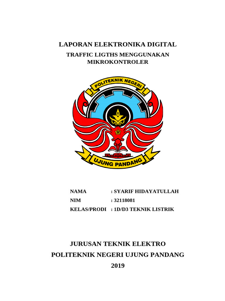 Laporan Elektronika Digital Traffic Light Microcontroller | PDF