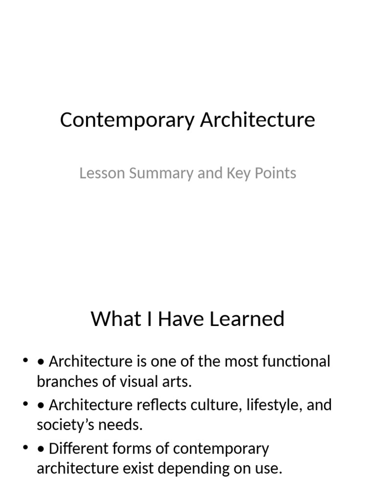Architecture Lesson Report | PDF