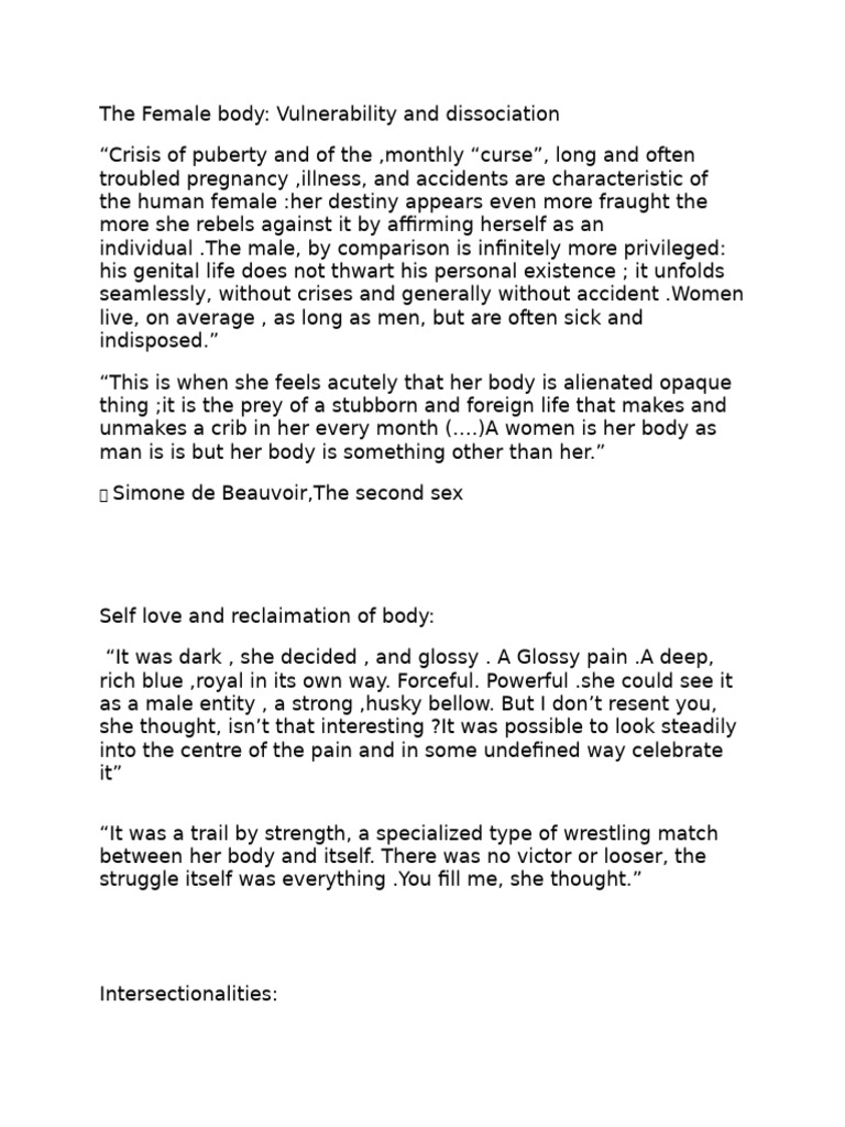 Female Body: Vulnerability & Empowerment | PDF