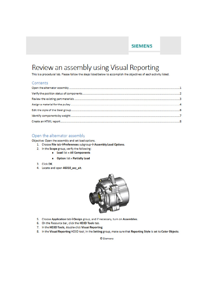 Review An Assembly Using Visual Reporting | PDF