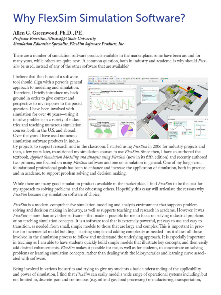 Allen Greenwood Why Flexsim | PDF | Simulation | Software Engineering