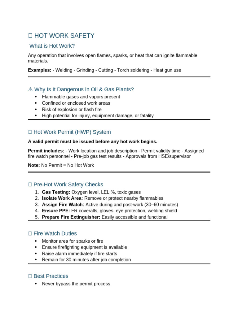 Hot Work Safety Slide | PDF
