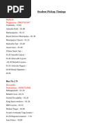 BMTC Bus Routes and Timings Guide | PDF | Transport