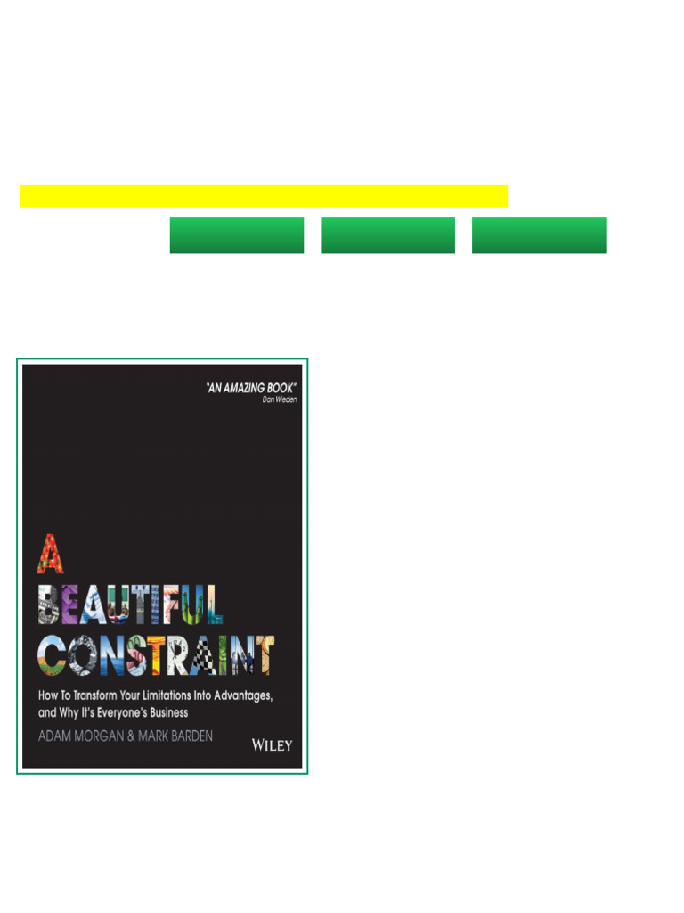 Beautiful Constraint How To Transform Your Limitations Into Advantages ...