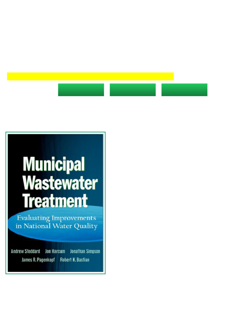 Municipal Wastewater Treatment Evaluating Improvements in National ...