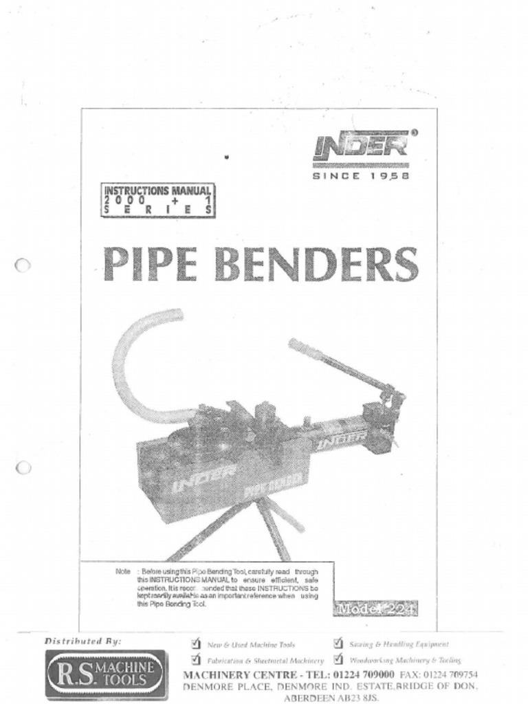 Inder Bender Mod 224 | PDF | Pump | Pipe (Fluid Conveyance)