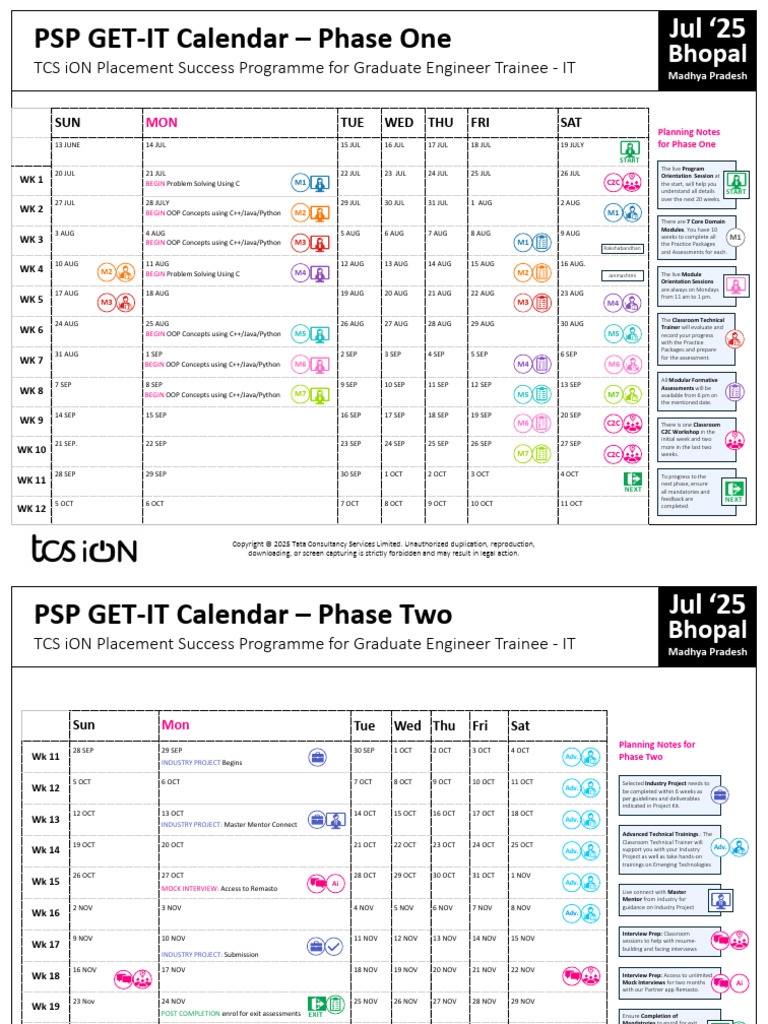 TCS iON Placement Success Program Calendar | PDF | Computing