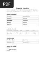 University Transcript Sample Format | PDF | Teachers | Academia