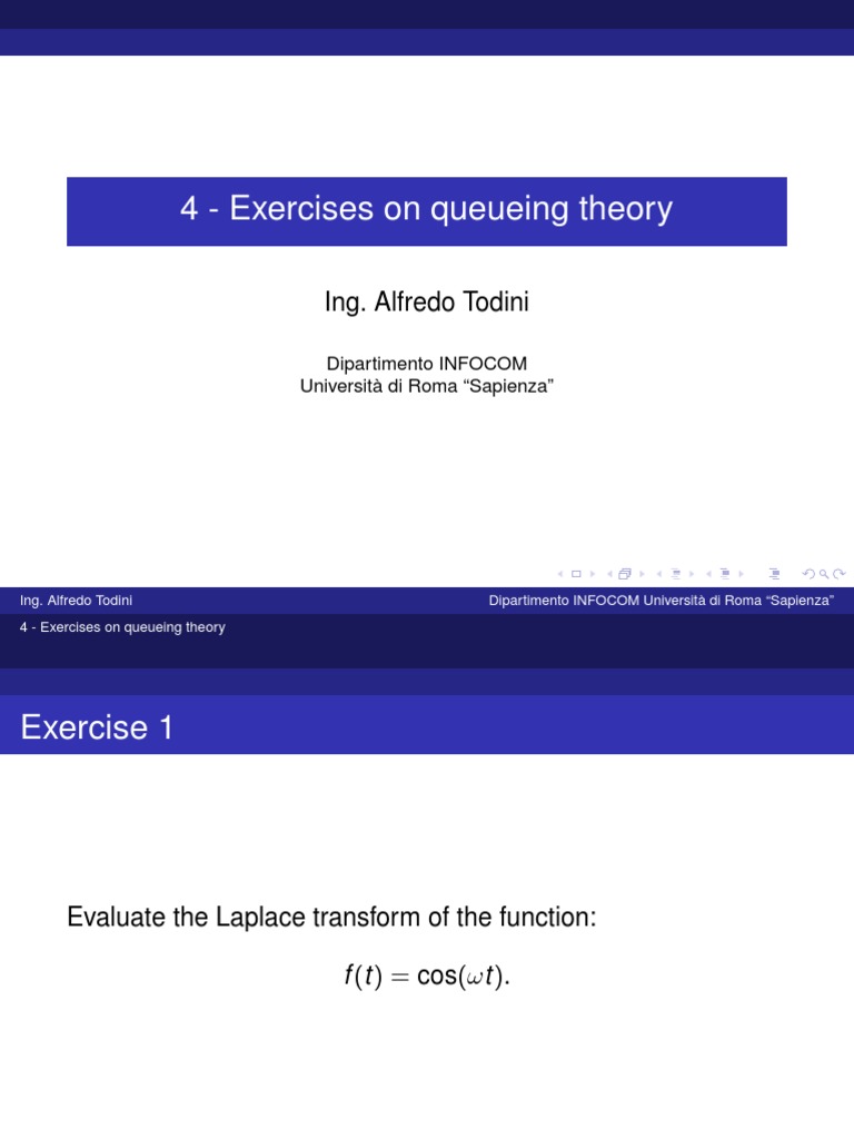 7 Exercises On Queueing Theory Pdf Applied Mathematics Statistical Theory