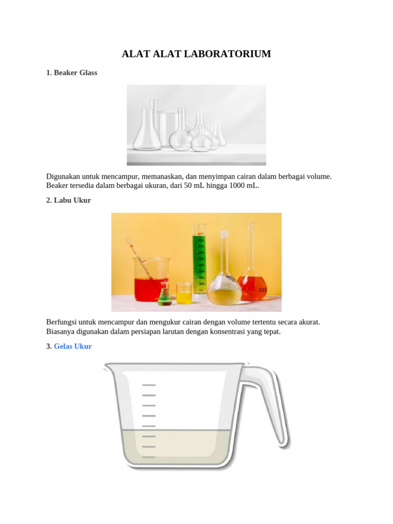 Alat Laboratorium dan Fungsinya | PDF