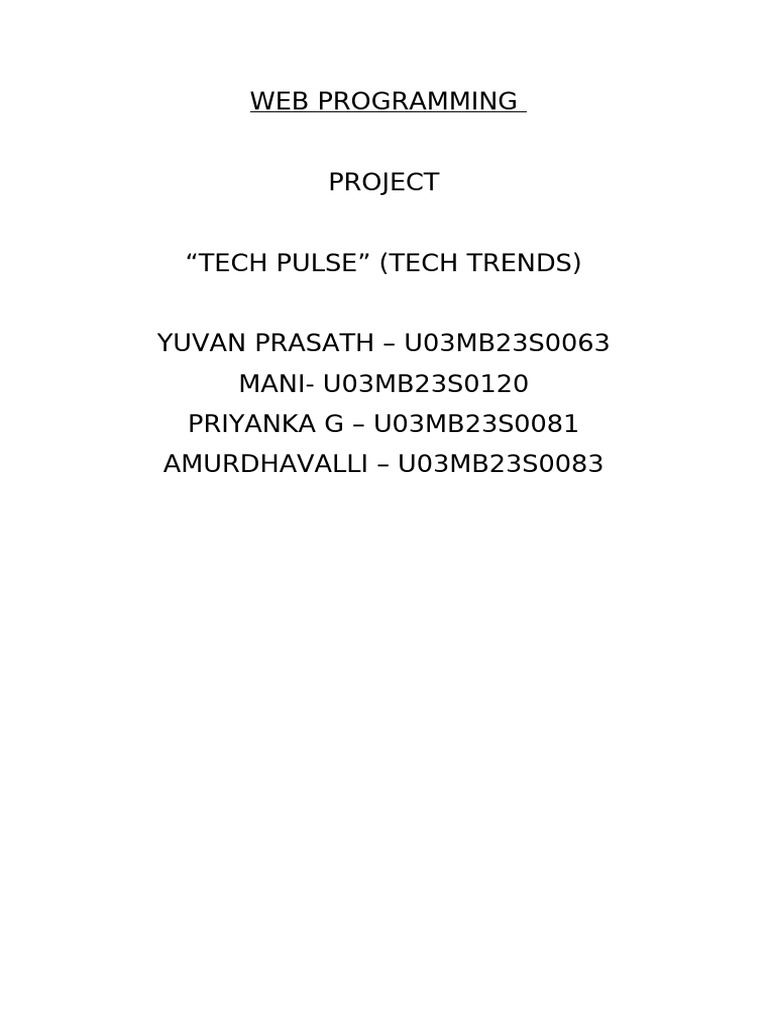 Web Programming Project | PDF