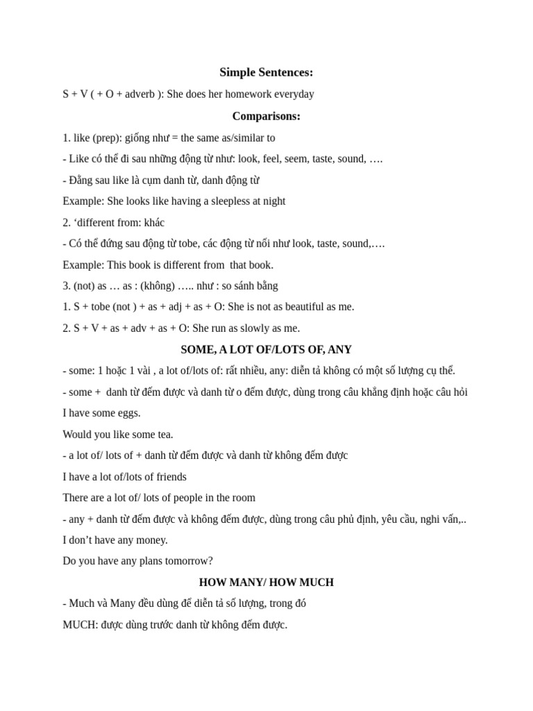 Simple Sentences | PDF
