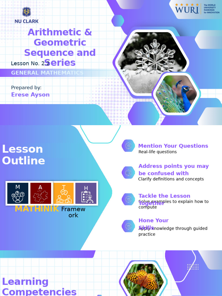Lesson 2.2 Arithmetic and Geometric Sequences and Series | PDF ...