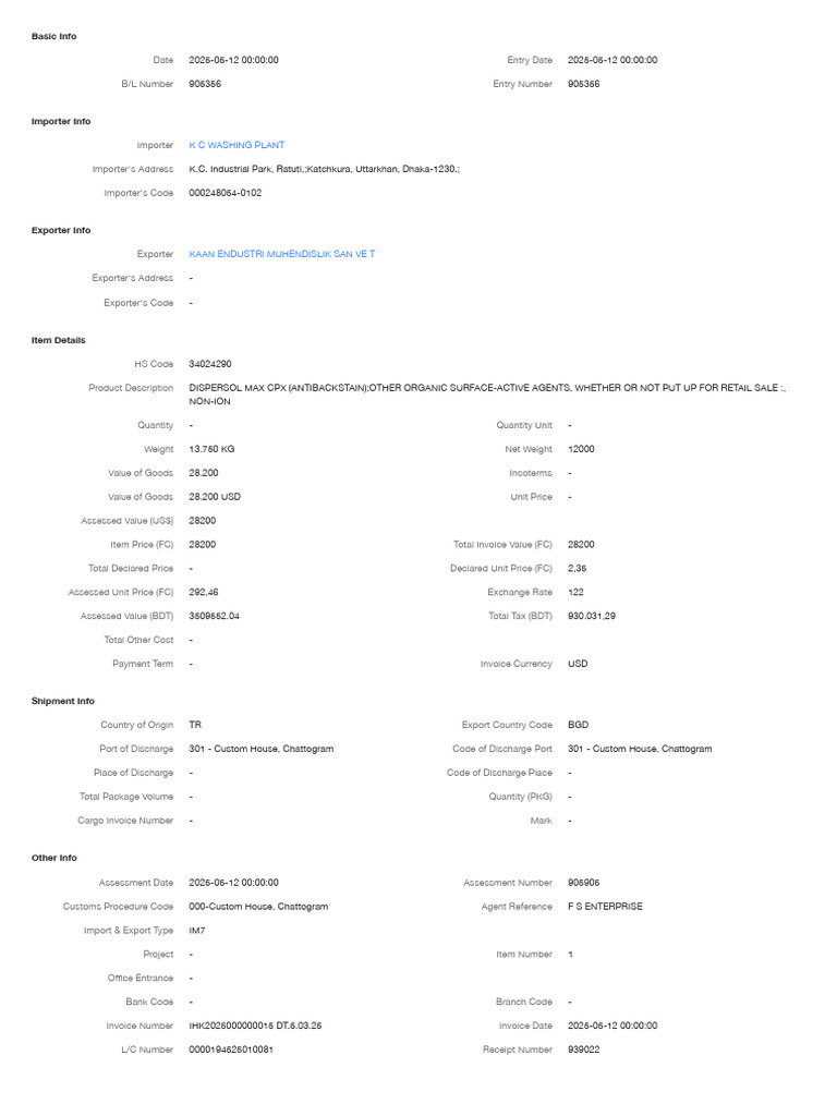 Import Export Shipment Details 2025 | PDF | Invoice | Prices
