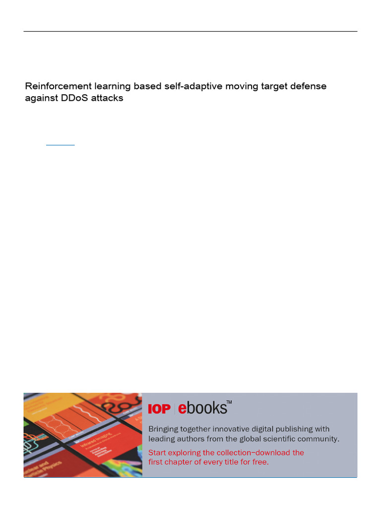 Adaptive Defense Against DDoS Attacks | PDF | Denial Of Service Attack