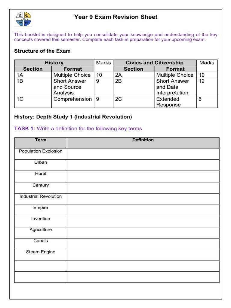 Year 9 Exam Revision Booklet 2025 | PDF | Jurisdiction | High Court Of ...