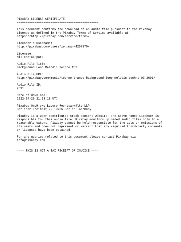Techno Trance Background Loop Melodic Techno 03 2691 License | PDF
