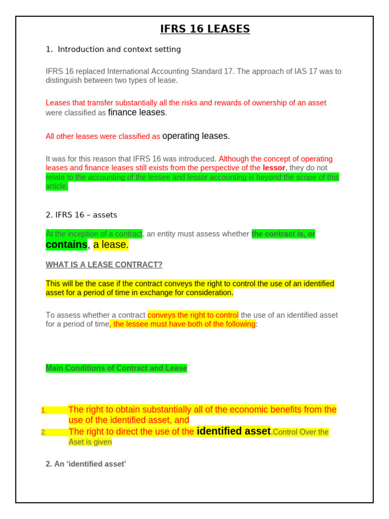 IFRS 16 Leases | PDF | Fair Value | Lease