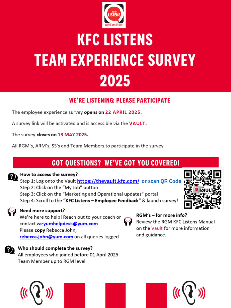 KFC Employee Experience Survey 2025 | PDF