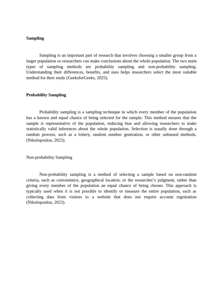 Types of Sampling Methods Explained | PDF