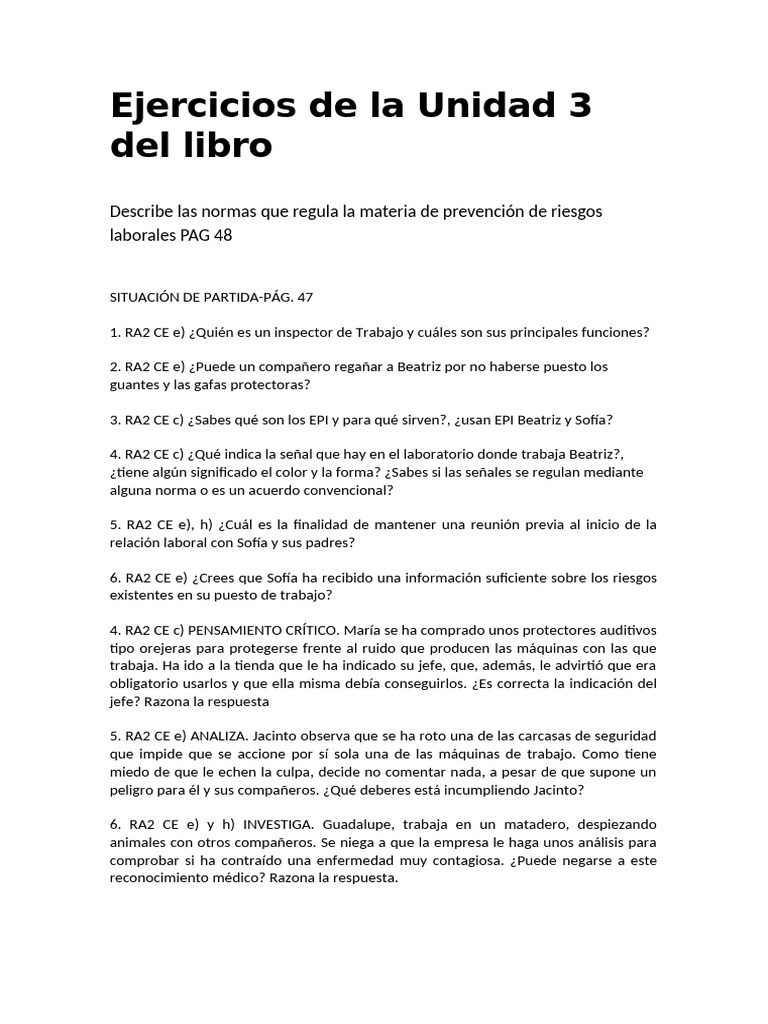 Ejercicios Unidad 3 Del Libro | PDF | Laboratorios