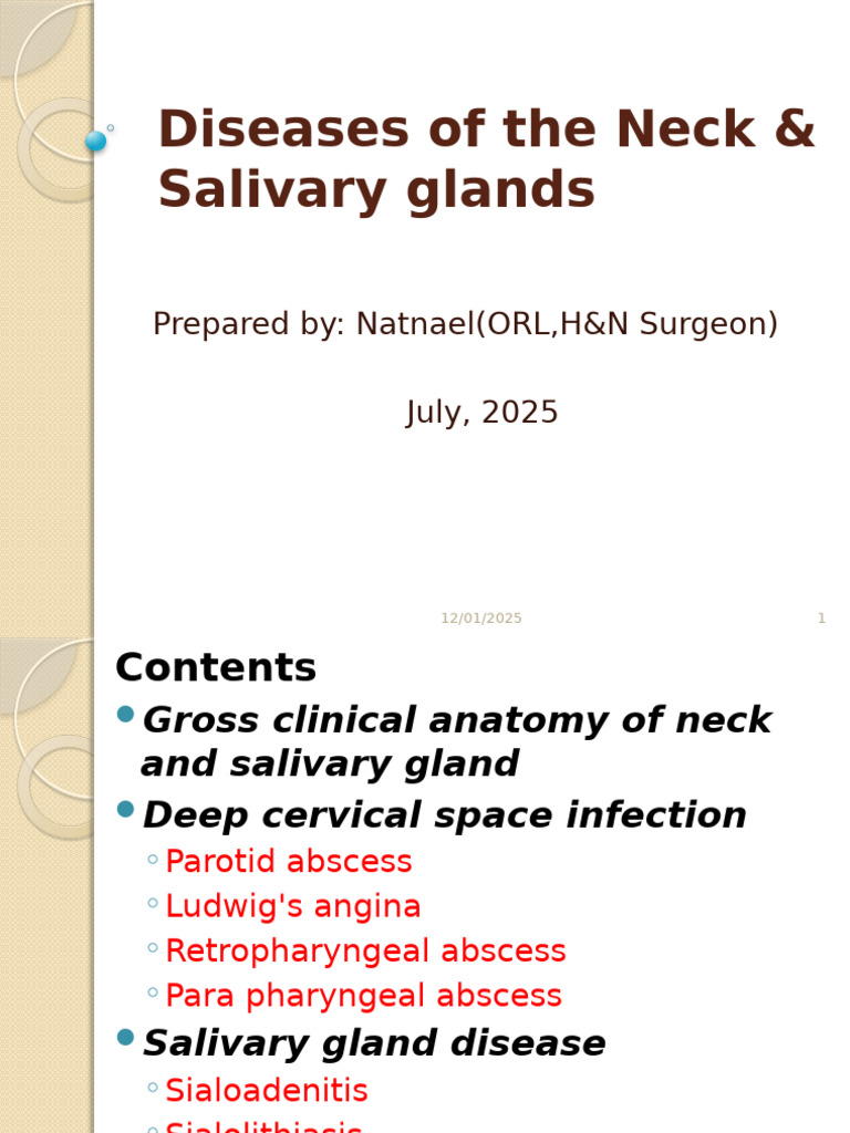 Neck and Salivary Gland Diseases Guide | PDF | Neck | Human Anatomy
