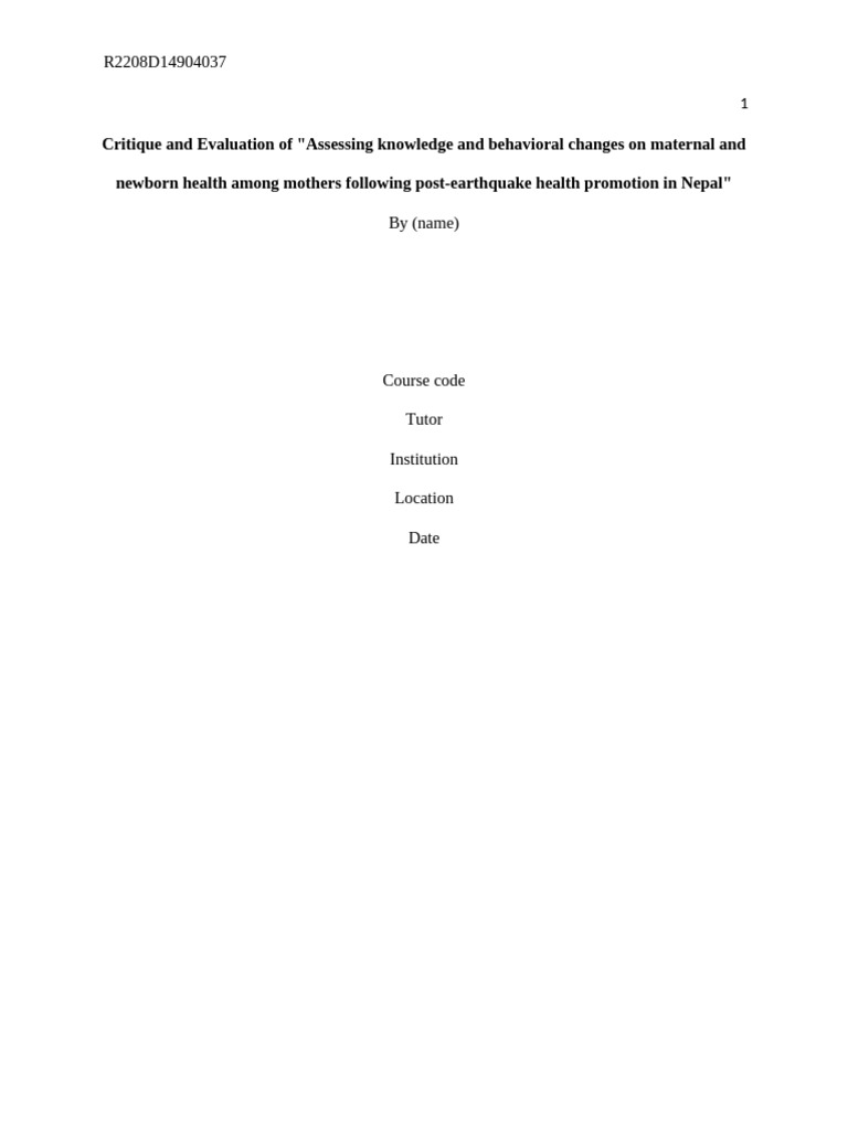 Nepal Case Study (1) Reviewed | PDF | Evaluation | Methodology