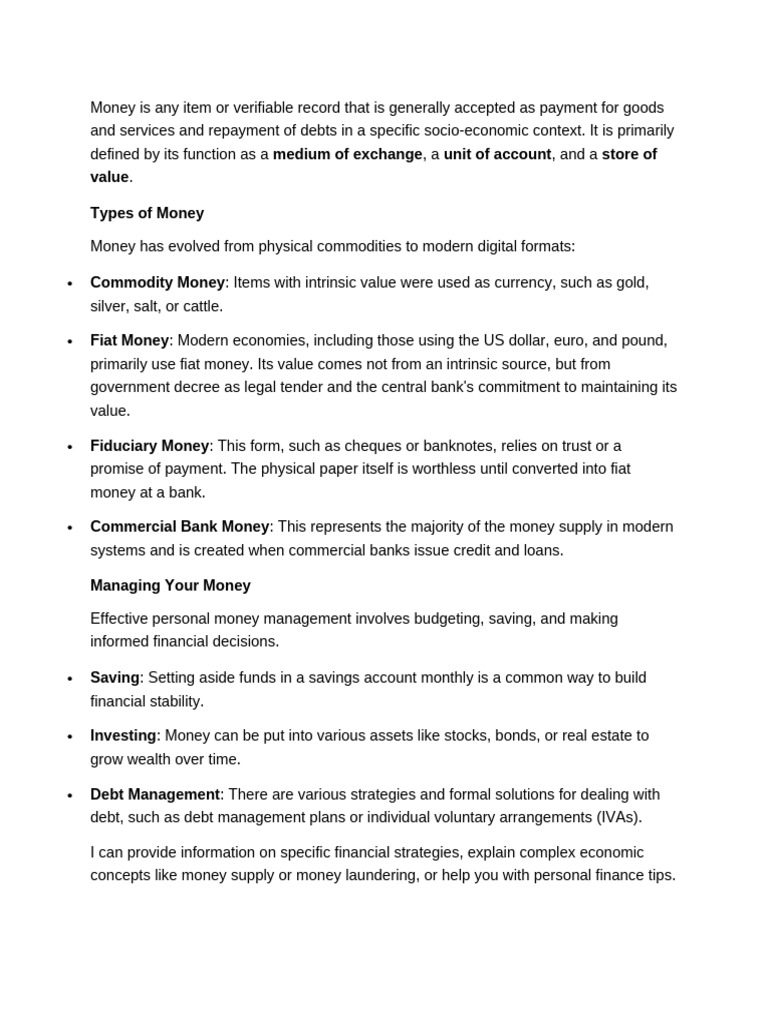 Money | PDF | Money | Fiat Money
