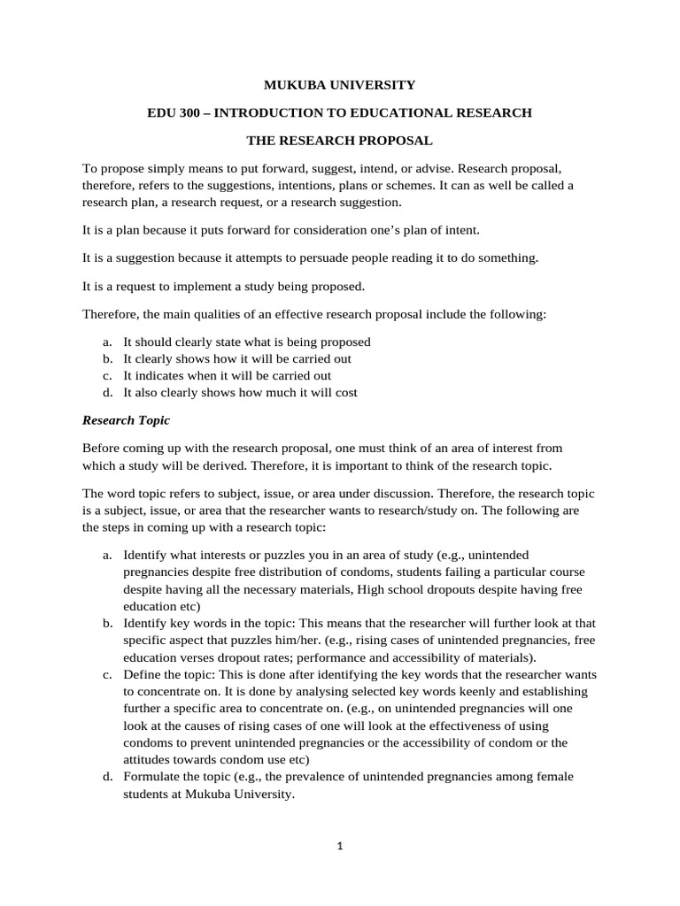 Edu 300 Research Proposal Guidelines | PDF | Hypothesis | Quantitative ...