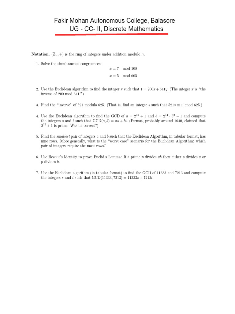 Ques Bank Math CC-II | PDF | Vertex (Graph Theory) | Matrix (Mathematics)