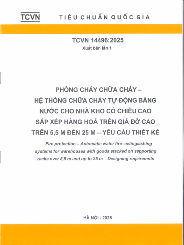 Tcvn 14496-2025 Chua Chay Tu Dong Cho Gia Hang Cao 5.5-25m Bản Scan | PDF